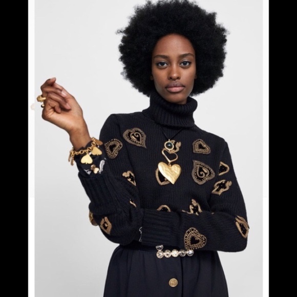 Zara | Sweaters | Zara Ltd Edition Heart Sweater | Poshmark